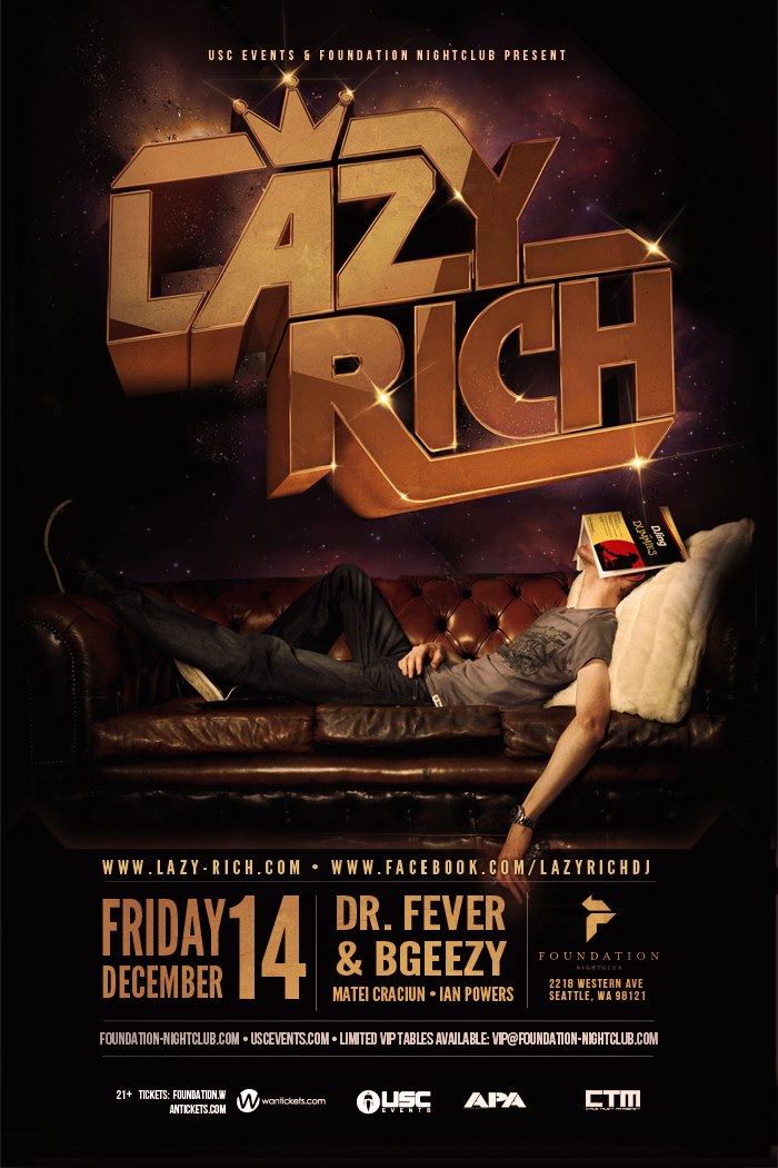 Event update: Lazy Rich at Foundation Nightclub, tonight! - EmeraldCityEDM